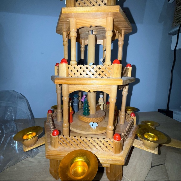 Holiday | Vintage Wood German Style Christmas Windmill Carousel ...